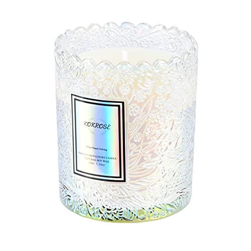 Kokrose Scented Candle Gifts for Women,Natural Soy Wax Candle Gifts,8 oz Scented Candle for Home Scented (Peach Oolong)