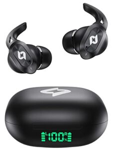 wireless earbuds bluetooth headphones with wireless charging case 32h playback led display in ear earphones waterproof ear buds built in mic stereo bass for iphone samsung android sport workout gym tv