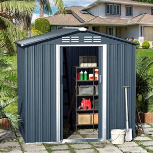 Gotland 6' x 4' Metal Storage Shed for Outdoor, Outdoor Storage Shed with Design of Lockable Doors, Utility and Tool Storage for Garden, Backyard, Patio, Outside use.