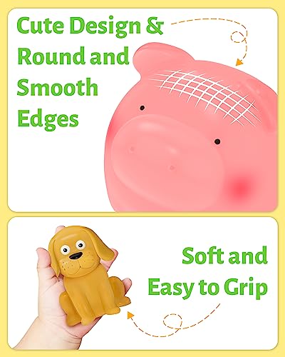 Mold Free Farm Animals Baby Bath Toys for Toddler 1-3, No Hole No Mold Bathtub Pool Toys for 1 2 3 Year Old Boy Girl Gifts, Toddler Water Toys with 6 Animals