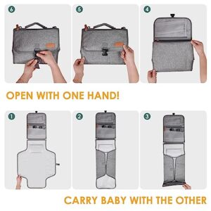 Portable Diaper Changing Pad for Newborns! Shoulder Strap, Waterproof Design, Smart Wipes Pocket, and Changing Mat - The Perfect Travel Changing Kit for Busy Parents and an Ideal Baby Shower Gifts