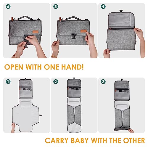 Portable Diaper Changing Pad for Newborns! Shoulder Strap, Waterproof Design, Smart Wipes Pocket, and Changing Mat - The Perfect Travel Changing Kit for Busy Parents and an Ideal Baby Shower Gifts