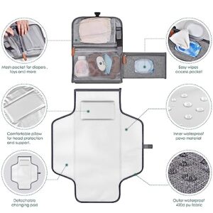 Portable Diaper Changing Pad for Newborns! Shoulder Strap, Waterproof Design, Smart Wipes Pocket, and Changing Mat - The Perfect Travel Changing Kit for Busy Parents and an Ideal Baby Shower Gifts