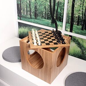 Wooden Chess Set Multifunctional Indoor Low Table Go/International Chess Set Window Tea Seat Table for Adults Kids Gifts Board Games (Color : Table only)