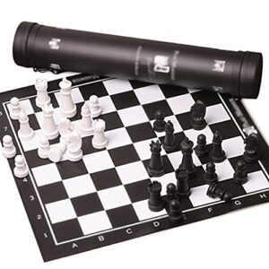 thpt 20 inchs leather chess set，high-end large portable chess armory with folding board，for children，beginners, students, adults board games