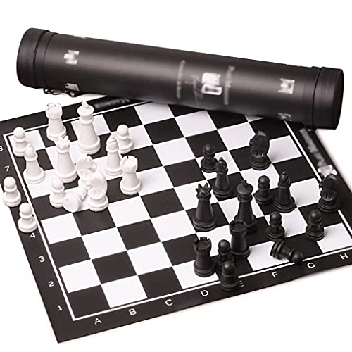 THPT 20 Inchs Leather Chess Set，High-end Large Portable Chess Armory with Folding Board，for Children，Beginners, Students, Adults Board Games