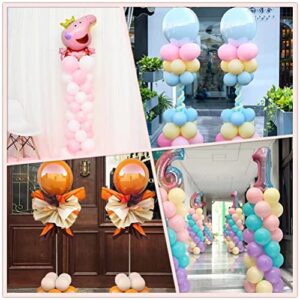 2 Sets Metal Balloon Column Stand Kits with Base, Large Reusable Height Adjustable Balloon Holder Stick with Cups for Floor/Table Top Centerpiece,Perfect for Indoor/Outdoor Yard Party Decor