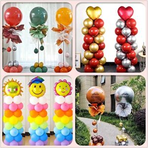 2 Sets Metal Balloon Column Stand Kits with Base, Large Reusable Height Adjustable Balloon Holder Stick with Cups for Floor/Table Top Centerpiece,Perfect for Indoor/Outdoor Yard Party Decor