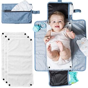 portable diaper changing pad for baby - compact baby changing pad for newborn girl & boy - portable baby travel changing pad with waterproof design, built in storage & cushioning