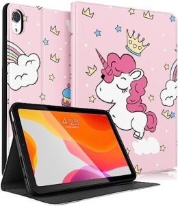 uppuppy for apple ipad mini 6 case for ipad mini 6th generation case kids cute folio women girls girly cartoon cover for ipad mini 2021 case 6th gen 8.3 inch a2567 a2568 a2569