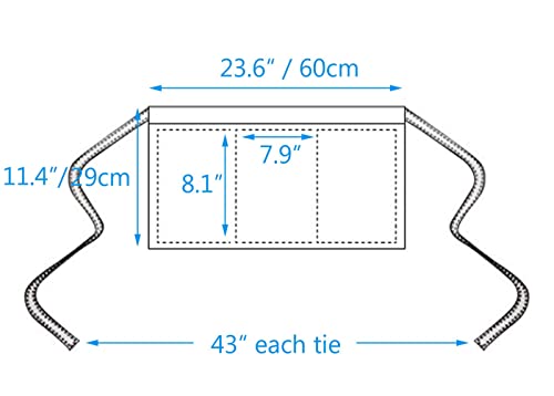 BOHARERS 3 Pack Server Aprons With 3 Pockets, Oil & Waterproof Waitress Waiter Short Half Waist Apron