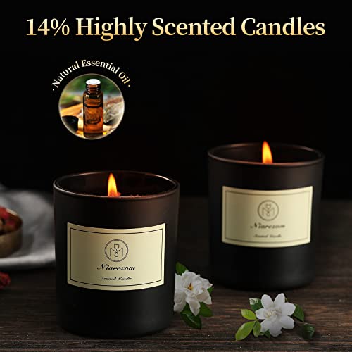 Candles for Home Scented，Highly Scented Candles14% Essential Oil,Natural Soy Wax Candle Stress Relief and Relax for Home & Bedroom ，Candles Gift for Women ，Summer Gardenia Scented Candles