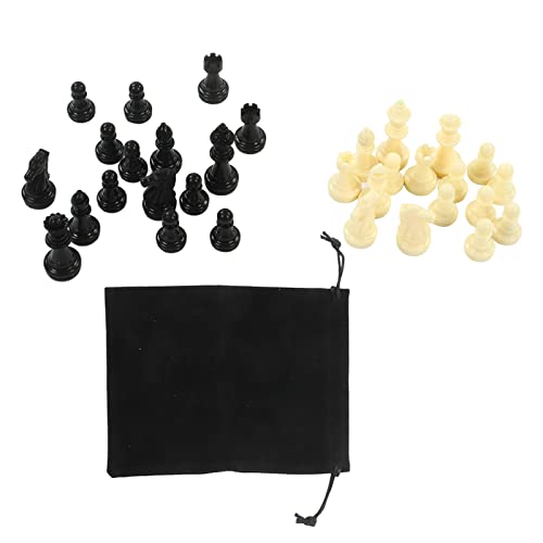 Alomejor Portable International Chess Set with Plastic Dual Color Chess Pieces and Storage Bag