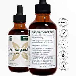 Ashwagandha 4 oz Liquid Extract - Herbal Supplement - Natural Stress Relief | Mood Booster | Sleep & Calming Support Tincture - Withania Somnifera Drops - High Potency - 90-Day Supply