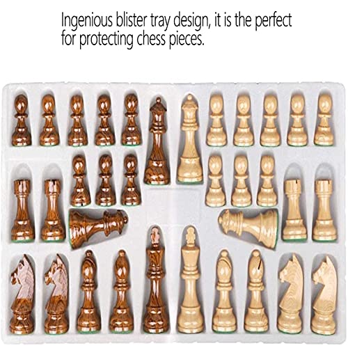 Folding Wooden Chess Set Chess, Portable Travel Chess Set,Board Game and Draughts Set 48cm x 48cm (19 Inch) Board Games