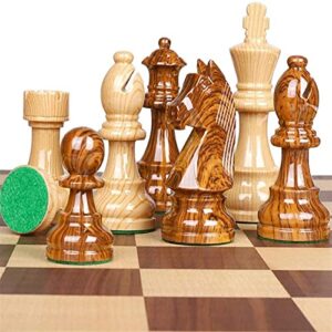 Folding Wooden Chess Set Chess, Portable Travel Chess Set,Board Game and Draughts Set 48cm x 48cm (19 Inch) Board Games