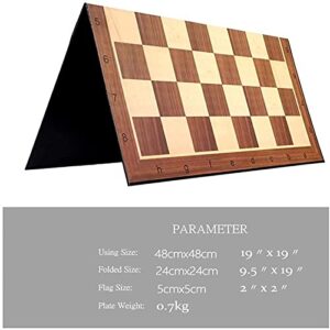 Folding Wooden Chess Set Chess, Portable Travel Chess Set,Board Game and Draughts Set 48cm x 48cm (19 Inch) Board Games