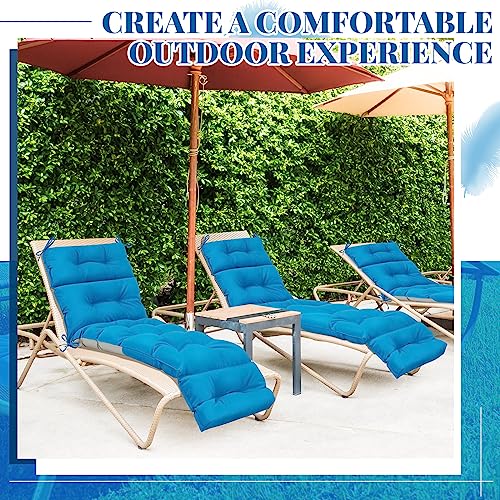 Kigley 2 Pcs Chaise Lounge Cushions Soft Lounge Chair Cushion Spring/Summer Seasonal Replacement Cushions for Outdoor Indoor Home Office, 74.5 x 22 Inches (Blue)