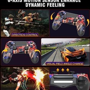 CBYLWK Wireless Controller Compatible with PS4/Slim/Pro with Dual Vibration/6-Axis Motion Sensor/Audio Function 1000mAh Battery/Collector's Controller