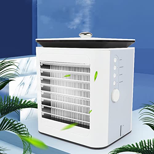 Evaporative Mini Air Conditioner, Personal Air Cooler, Cooling Fans, Mini Air Conditioner with 4 Wind Speeds, Built-In High-capacity Rechargeable Battery, For Home Room Camping Car Office #B