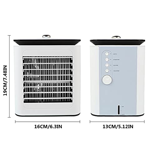 Evaporative Mini Air Conditioner, Personal Air Cooler, Cooling Fans, Mini Air Conditioner with 4 Wind Speeds, Built-In High-capacity Rechargeable Battery, For Home Room Camping Car Office #B