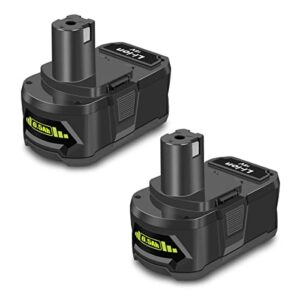 atcuji 2 pack 18 volt 6.5ah pbp005 battery for 18v 4.0ah pbp005 pbp004 p108 p192 p191, compatible with ryobi 18-volt one+ tools 18v one+ 4.0ah p122 pbp2005 pbp005 pbp004 p108 p192 lithium-ion battery