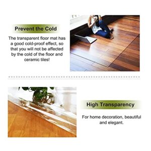 Clear Table Protector Office Home Chair Mat, Transparent Plastic Runner Rug, Large Thick Floor Protector Mat for Rolling Chairs, Durable Non Slip Entrance Mat Doormat ,60/80/90/100120/140cm wide Custo