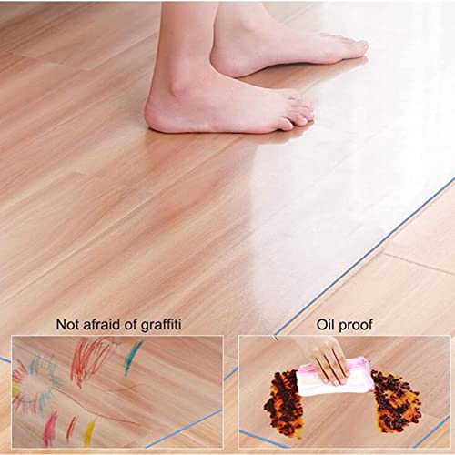 Clear Table Protector Office Home Chair Mat, Transparent Plastic Runner Rug, Large Thick Floor Protector Mat for Rolling Chairs, Durable Non Slip Entrance Mat Doormat ,60/80/90/100120/140cm wide Custo