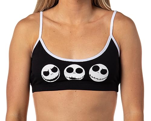 Disney Womens The Nightmare Before Christmas Jack Skellington Bralette and Short Pajama Lounge Set (X-Small) Black