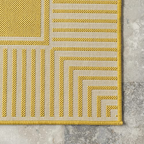 nuLOOM Asha Simple Border Indoor/Outdoor Area Rug, 8' x 10', Yellow