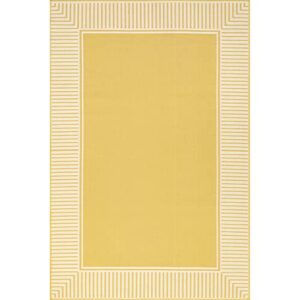 nuLOOM Asha Simple Border Indoor/Outdoor Area Rug, 8' x 10', Yellow