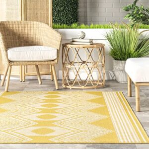 nuLOOM Ranya Tribal Indoor/Outdoor Area Rug, 8' x 10', Yellow