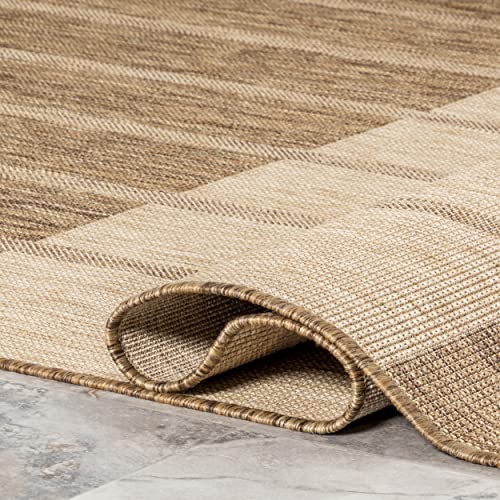 nuLOOM Maria Contemporary Striped Indoor/Outdoor Area Rug, 8' x 10', Beige