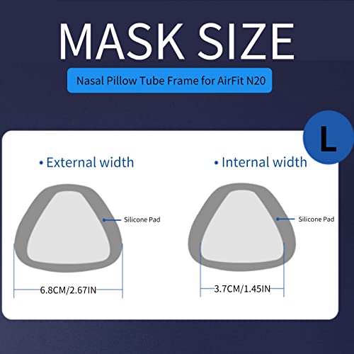 Nasal Pillow Tube Frame for ResMed AirFit N20, Reuse Replacement Frame Elbow Assembly Combination Breathing Machine Fit for AirFitN20, Improve Wearing Comfort, Headgear Strap Accessory (L)