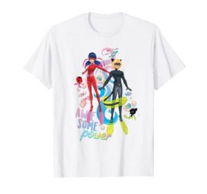 miraculous ladybug cat noir aqua summer awesome power t-shirt