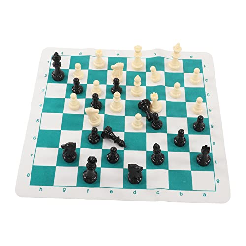 oceanside Chess Set, Portable Travel Chess Game Set Roll Up Chess Board Set for Family Gatherings Travel 3 Sizes(65mm)