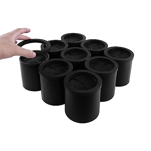 Tocawe Bed Risers 4 Inch - Heavy Duty Set of 9 Round Furniture Bed Lifts Risers Supporting 2300 lbs for Couch, Desk, and Table, Black