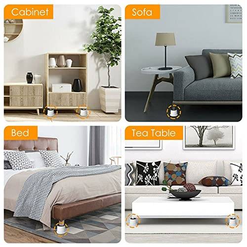 Punctualgood Adjustable Furniture Bed Risers, 1.6-2.6 inch Heavy Duty Risers, Self Adhesvise Floor Anti-Slip Lift for Sofa Table Couch