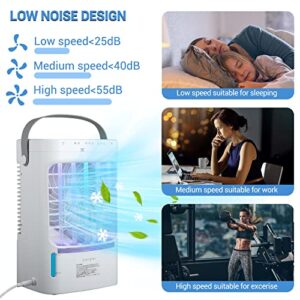 Portable Air Conditioners Fan 1500ML AC Cooling Fan & Humidifier w/ 4H Timer,3 Speeds Personal Evaporative Air Cooler with RGB Light & Humidify Misting for for Room Bedroom Office Desk