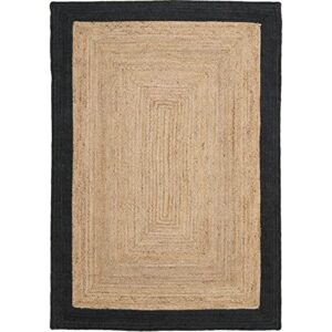 jute area rug 8x10ft natural fiber collection handmade boho eco friendly soft braided rug for indoor outdoor kitchen bedroom living hallways enterways (2x3ft)