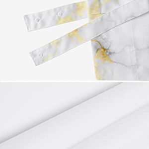 Kitchen Curtains, Marble Abstract Art White Gold Glitter Splatter Valances for Windows, Short Curtains 54x18in Bathroom Curtains Window, Kitchen Window Curtains Over Sink, Valances for Kitchen