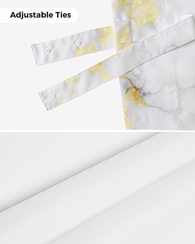 Kitchen Curtains, Marble Abstract Art White Gold Glitter Splatter Valances for Windows, Short Curtains 54x18in Bathroom Curtains Window, Kitchen Window Curtains Over Sink, Valances for Kitchen