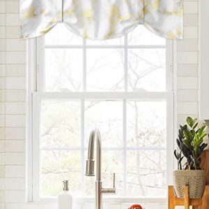 Kitchen Curtains, Marble Abstract Art White Gold Glitter Splatter Valances for Windows, Short Curtains 54x18in Bathroom Curtains Window, Kitchen Window Curtains Over Sink, Valances for Kitchen