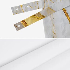 Yun Nist Tie Up Curtain Valance for Kitchen,Abstract White Marble Gold Stripe Window Valances Adjustable Tie-up Shade Valance,Modern Geometry Art Rod Pocket Short Curtains for Bathroom 42x12in