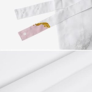 Marble Pink Tie Up Valance Curtain for Kitchen Living Room Bedroom Bathroom Cafe, Rod Pocket Small Short Window Drape Panel Adjustable Drapary Print, Marbling White Gray Gold Modern Abstract 60"x18"