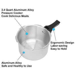 Serlium Small Pressure Cooker, 3 Liter Aluminum Alloy Pressure Cooker 18cm/7inch Bottom 3L Mini Pressure Cooker for Gas Stove Induction Cooker