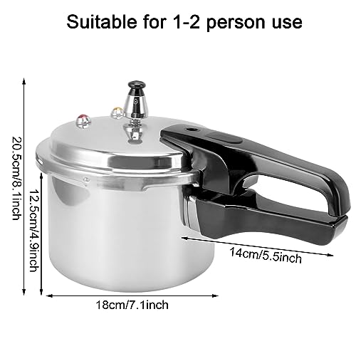 Serlium Small Pressure Cooker, 3 Liter Aluminum Alloy Pressure Cooker 18cm/7inch Bottom 3L Mini Pressure Cooker for Gas Stove Induction Cooker