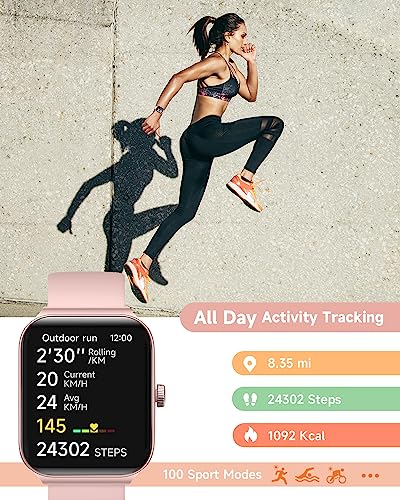 TOOBUR Smart Watch for Women Alexa Built-in, 1.95" Fitness Tracker with Answer/Make Calls, IP68 Waterproof/Heart Rate/Blood Oxygen/Sleep Tracker/100 Sport Modes, Fitness Watch Compatible Android iOS