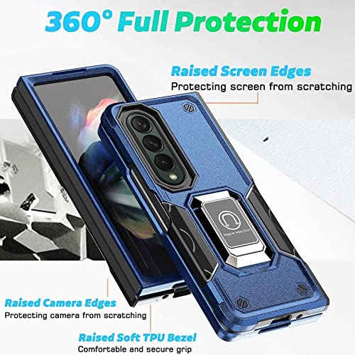 EAXER for Samsung Galaxy Z Fold 4 5G Case, Hybrid Shockproof Rugged Ring Stand Holder Case Cover (Mint Green)