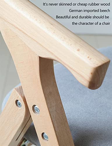 TIST Solid Wood Dining Chair Household Foldable Chair Foldable Portable Backrest Office Chair Stool Dining Chair (Color : B, Size : 29.3)